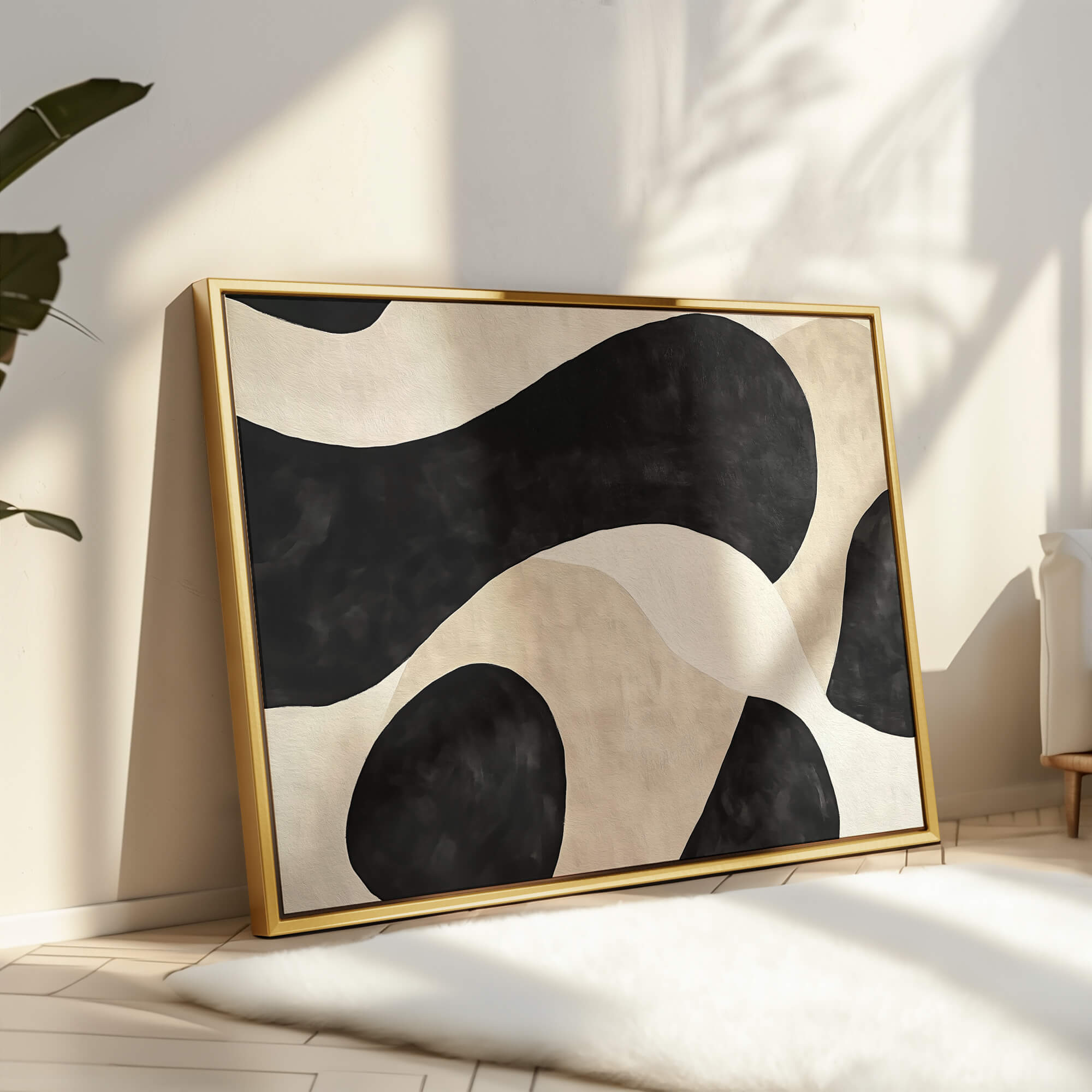 Mono Flow Framed Canvas